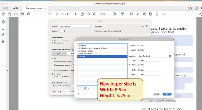 KSU Graduation Announcements